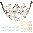 Amazon.com: 80x40 Inch Decorative Fishing Net w/Shells & Clips, 3mm ...