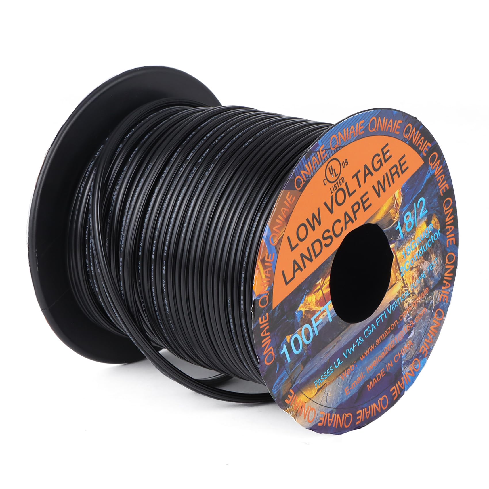QNIAIE 18 Gauge 2 Conductor Wire - SPT-2 Black Wire 100FT - 18 Awg ...