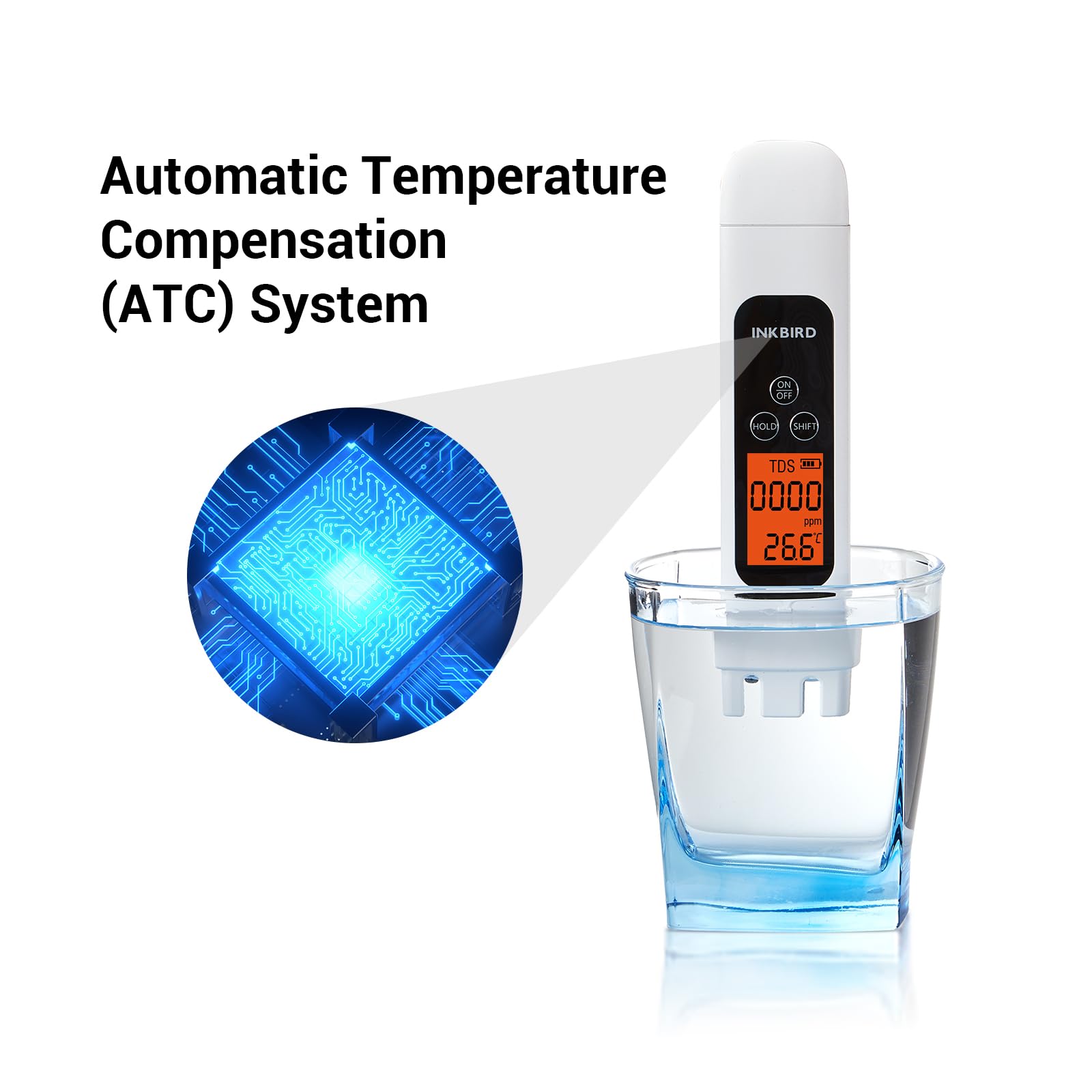 TDS Meter Digital Water Tester, INKBIRD Professional Electronic 3-in-1 ...