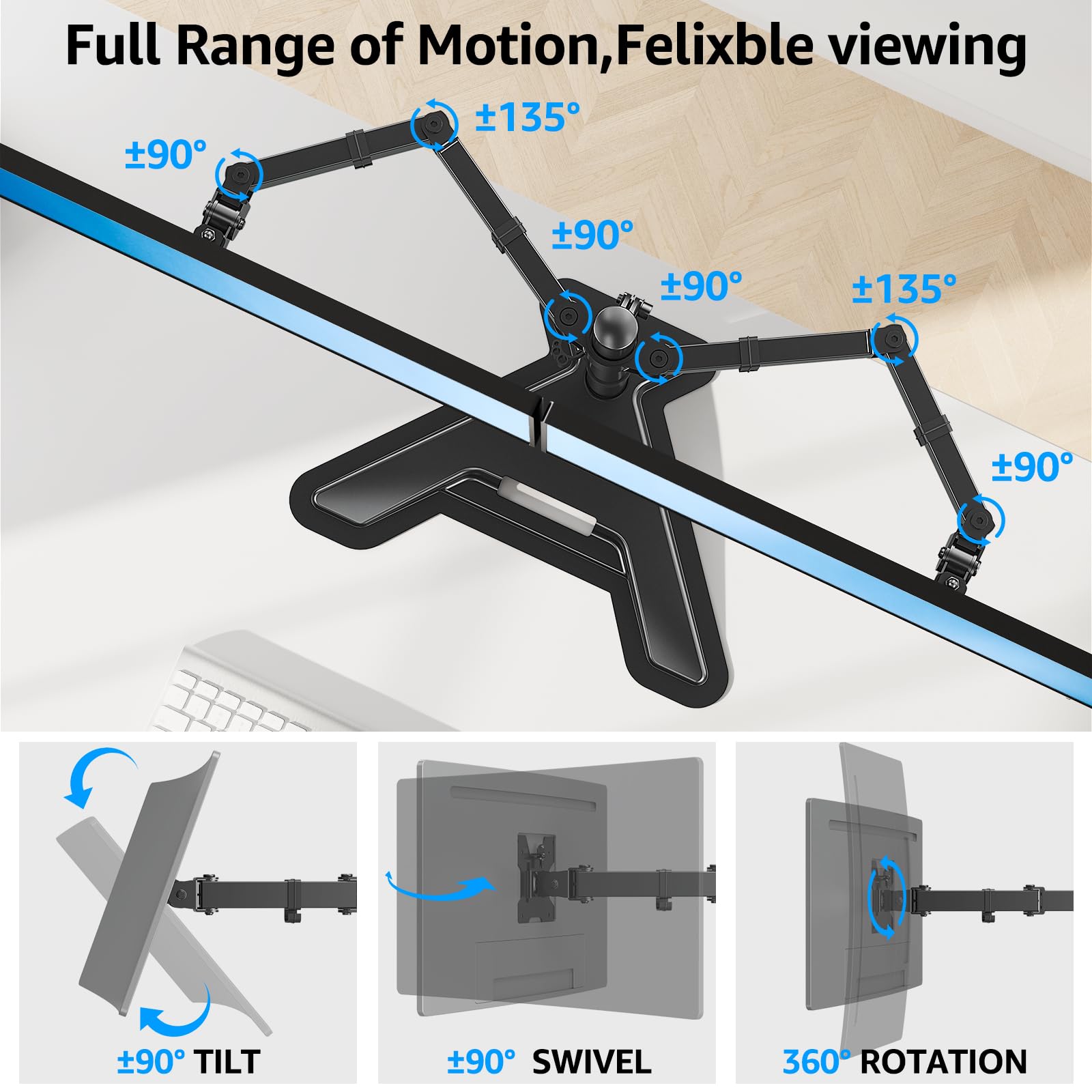 Mua MOUNTUP Dual Monitor Stand - Freestanding & Height Adjustable ...