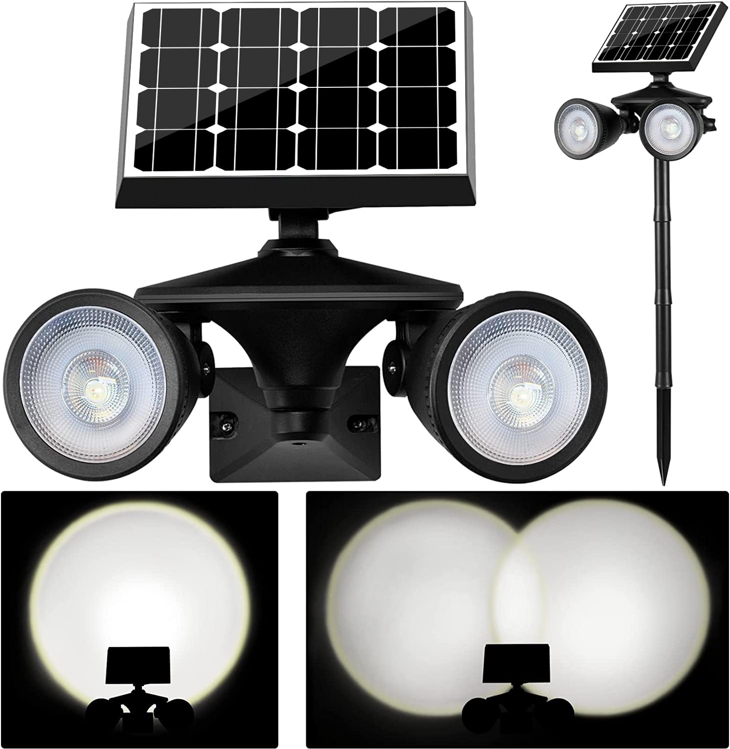 GUYULUX Always on Solar Spotlight Dusk to Dawn, Ultra Bright Patio Wall ...