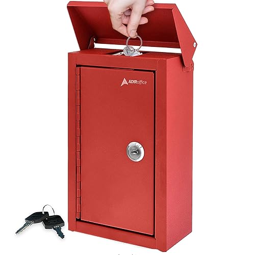 AdirOffice Outdoor Large Key Drop Box - Commercial Grade Heavy-Duty ...