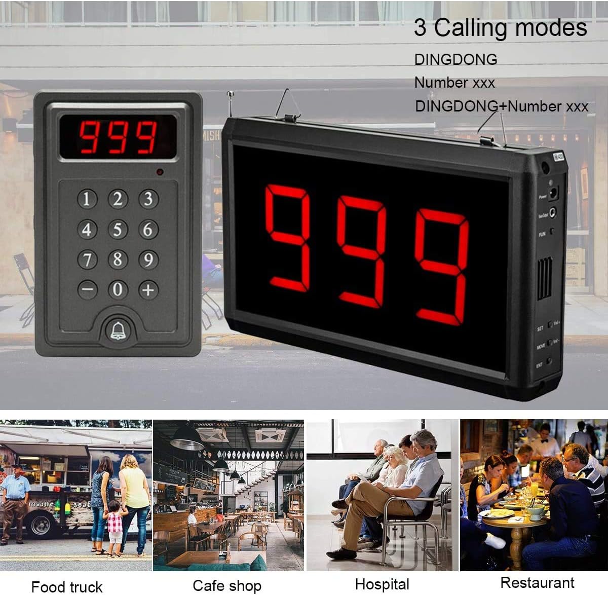 Wireless Calling System Take A Number Display System Restaurant Pager ...