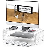 Amazon.com: Zimilar 20-inch Large Acrylic Monitor Stand Riser, 2-tier ...