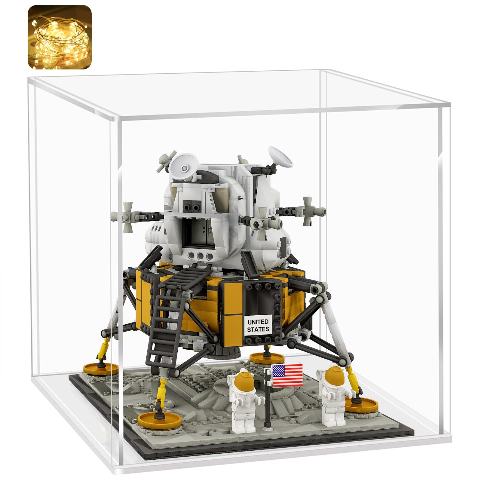 LANSCOERY Acrylic Display Case, Assemble Showcase Display Box for ...