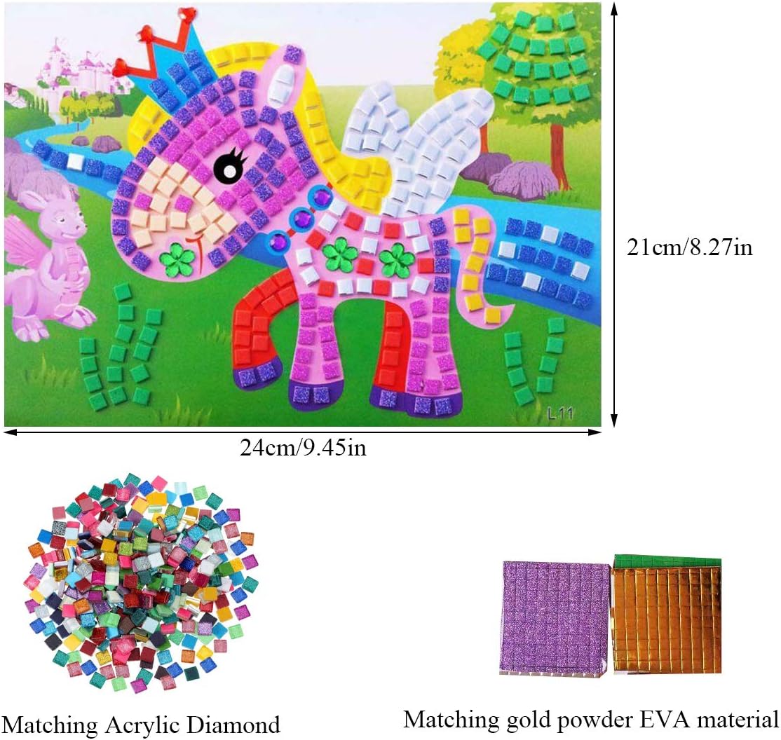 12 Packs Mosaic Sticker, Glitter Stickers, Dotty Sticker Art for Kids ...