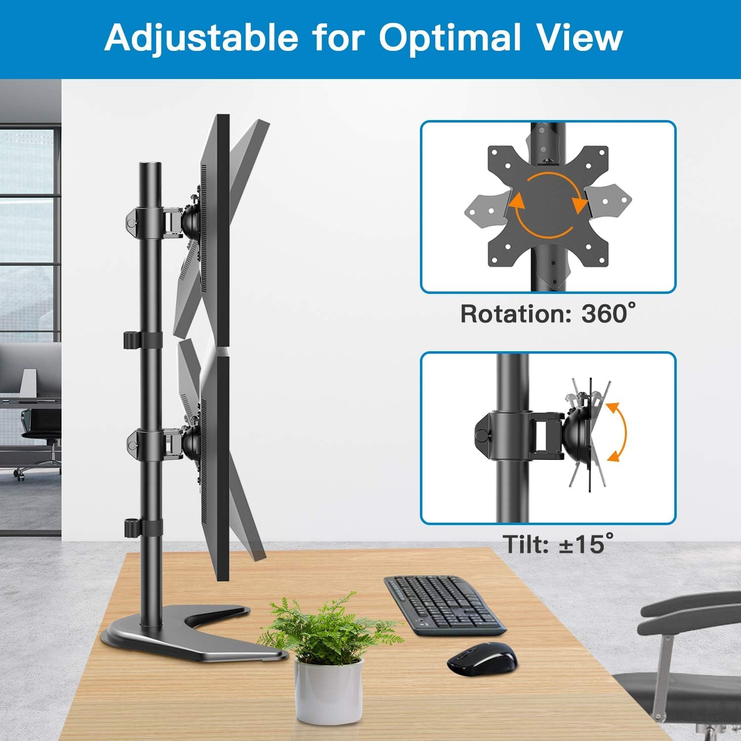 Mua Dual Monitor Stand,Vertical Stack Screen Free-Standing Holder LCD ...