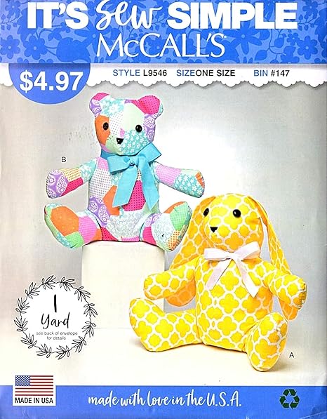 Simplicity 8044 Two Piece Sewing Pattern For Plush Teddy Bear Dog Or simplicity-8044-two-piece-sewing-pattern-for-plush-teddy-bear-dog-or