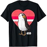 Amazon.com: Star Wars Porg In Heart Red Pink Fade Valentine T-Shirt ...