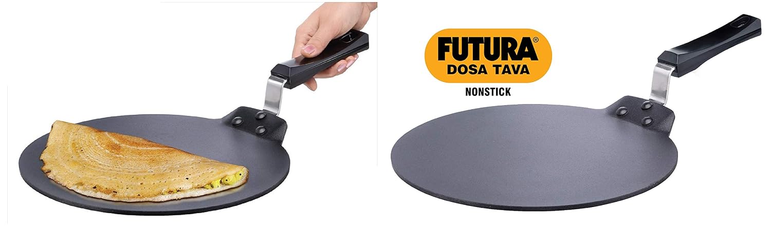 Buy HAWKINS Futura Non Stick Dosa Tawa, 33cm, Black & Futura Nonstick ...