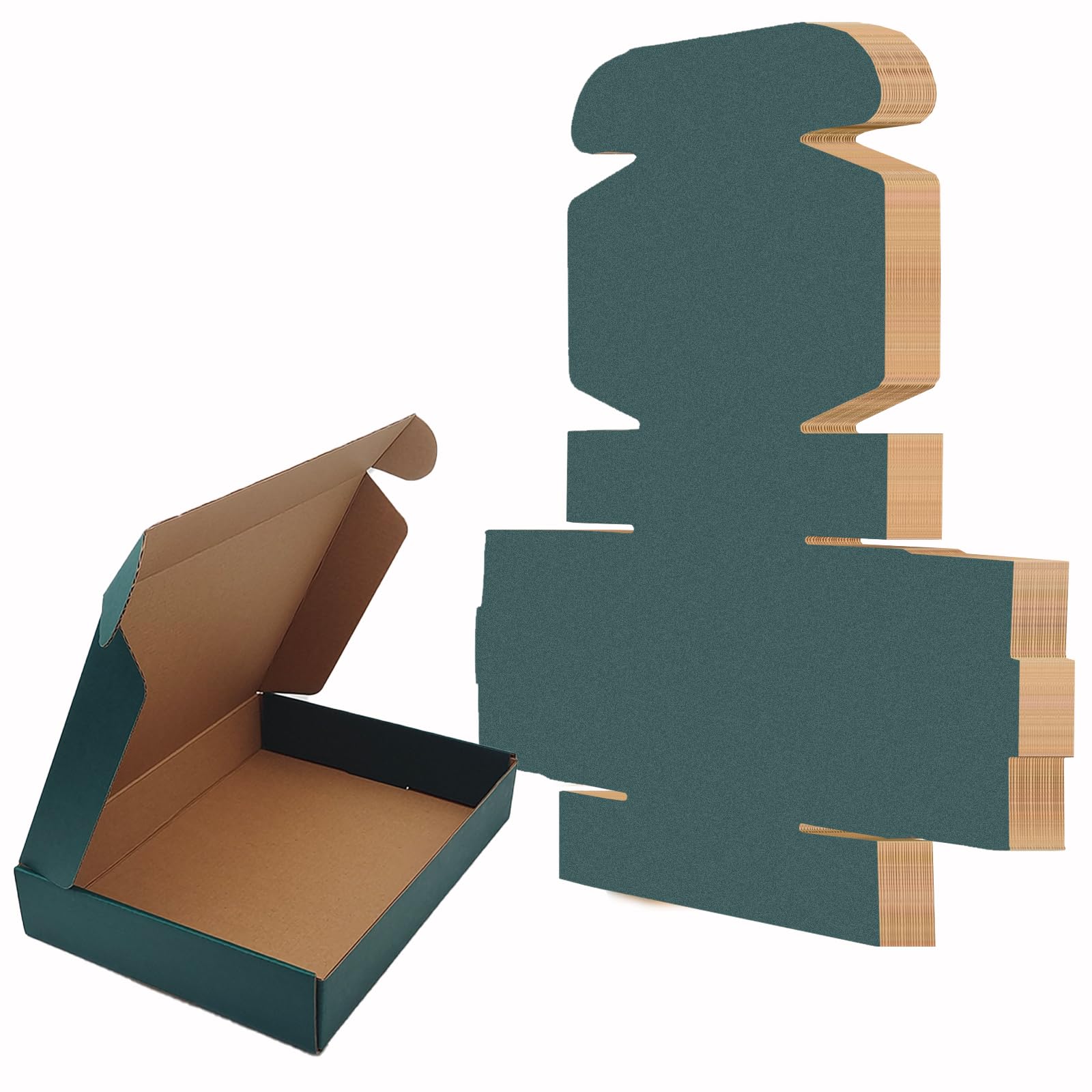 25 Pack Green Shipping Boxes 11 x 8 x 2 Inch Corrugated Cardboard Boxes ...