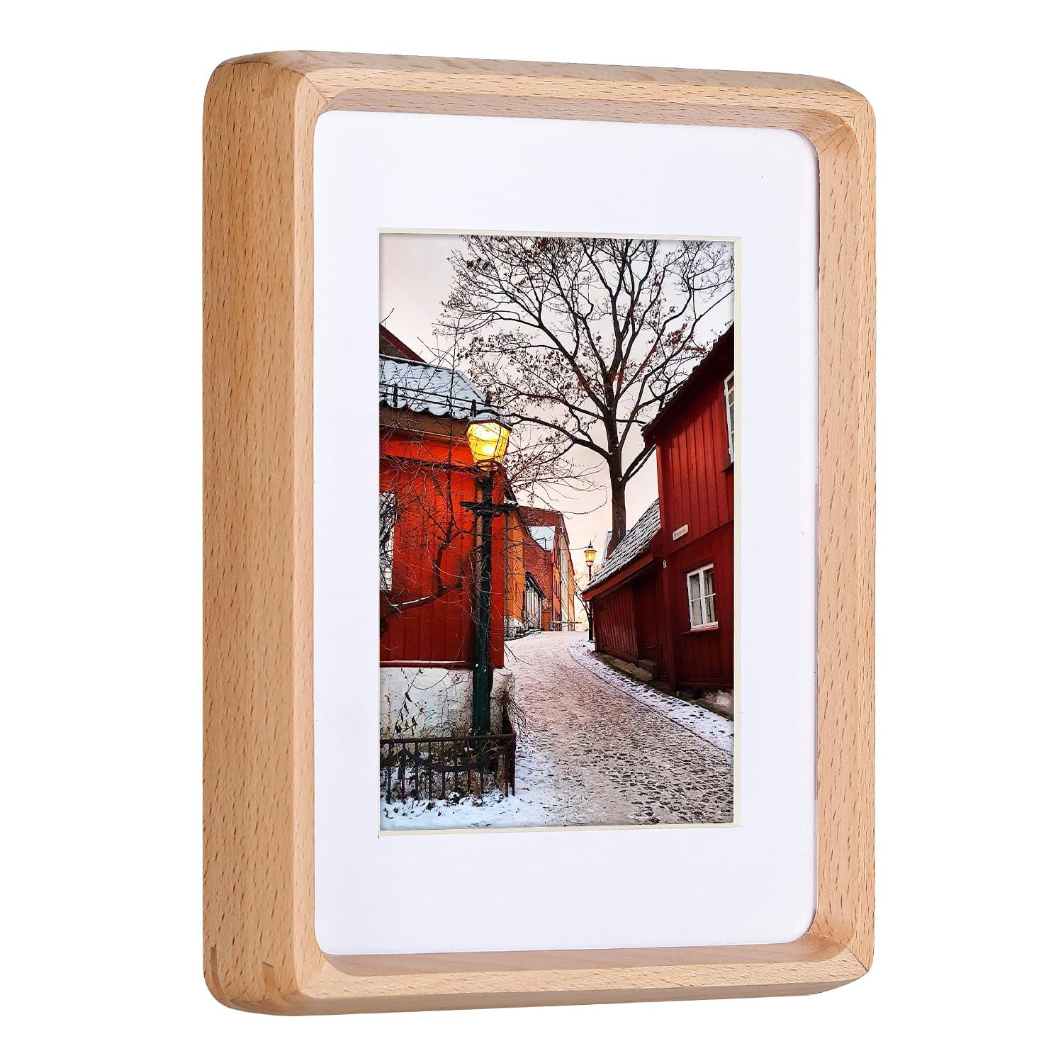 TEYCLZORE 5x7 inch Natural Wood Picture Frame, Natural Beech Wooden ...