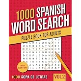 500 Spanish Word Search Puzzle Book for Adults: Big Puzzlebook with ...
