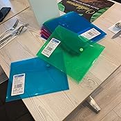 Rapesco 0689 A5 Plastic Popper Wallet, Assorted Transparent Colours ...