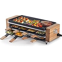 Salton Raclette Indoor Electric Party Grill & Raclette, 8 Person, Black ...
