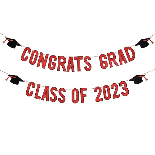 Red and Black Congrats Grad Class Of 2023 Banner, Class Of 2023 ...