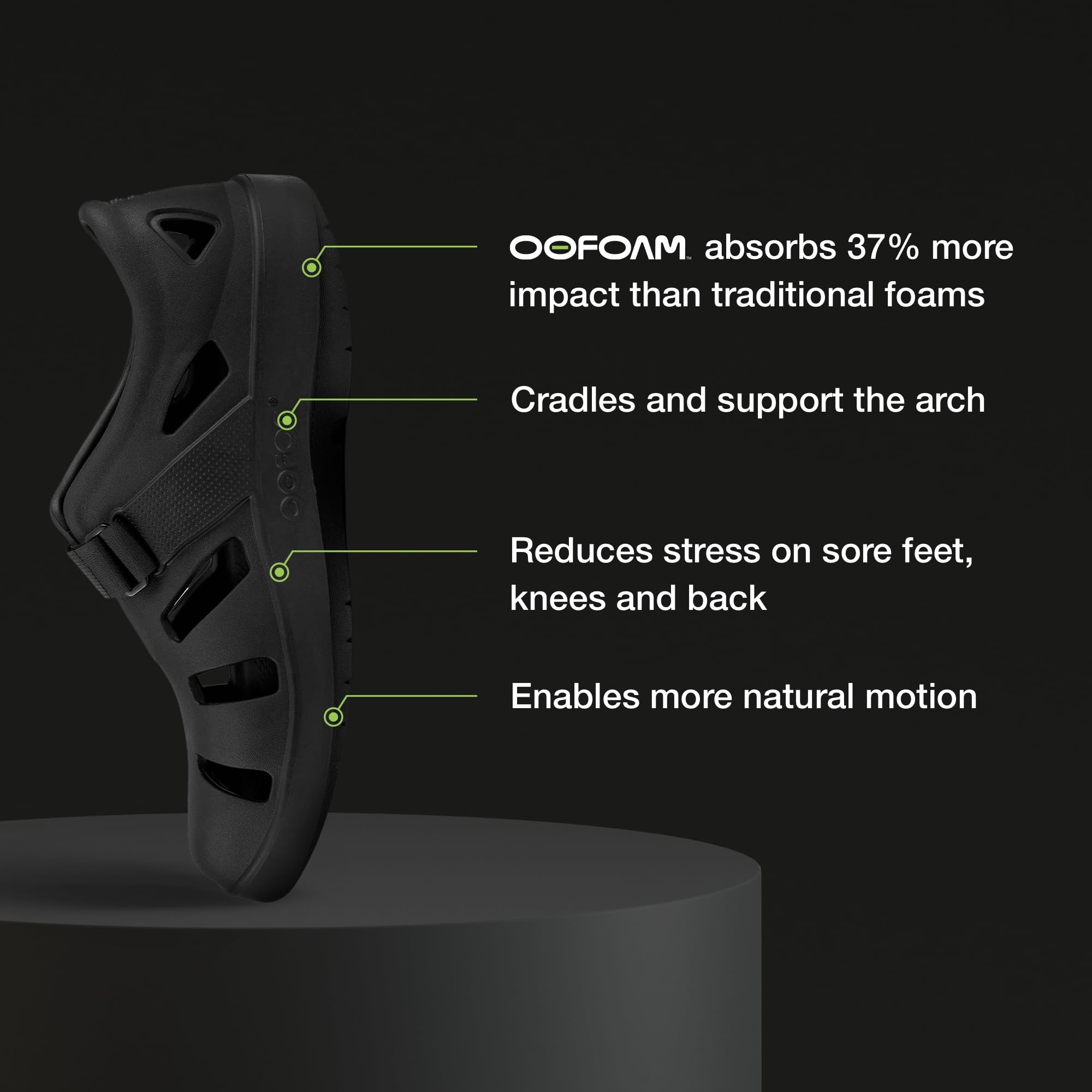 Mua OOFOS OOcandoo Sandal, Black - Lightweight Recovery Footwear ...