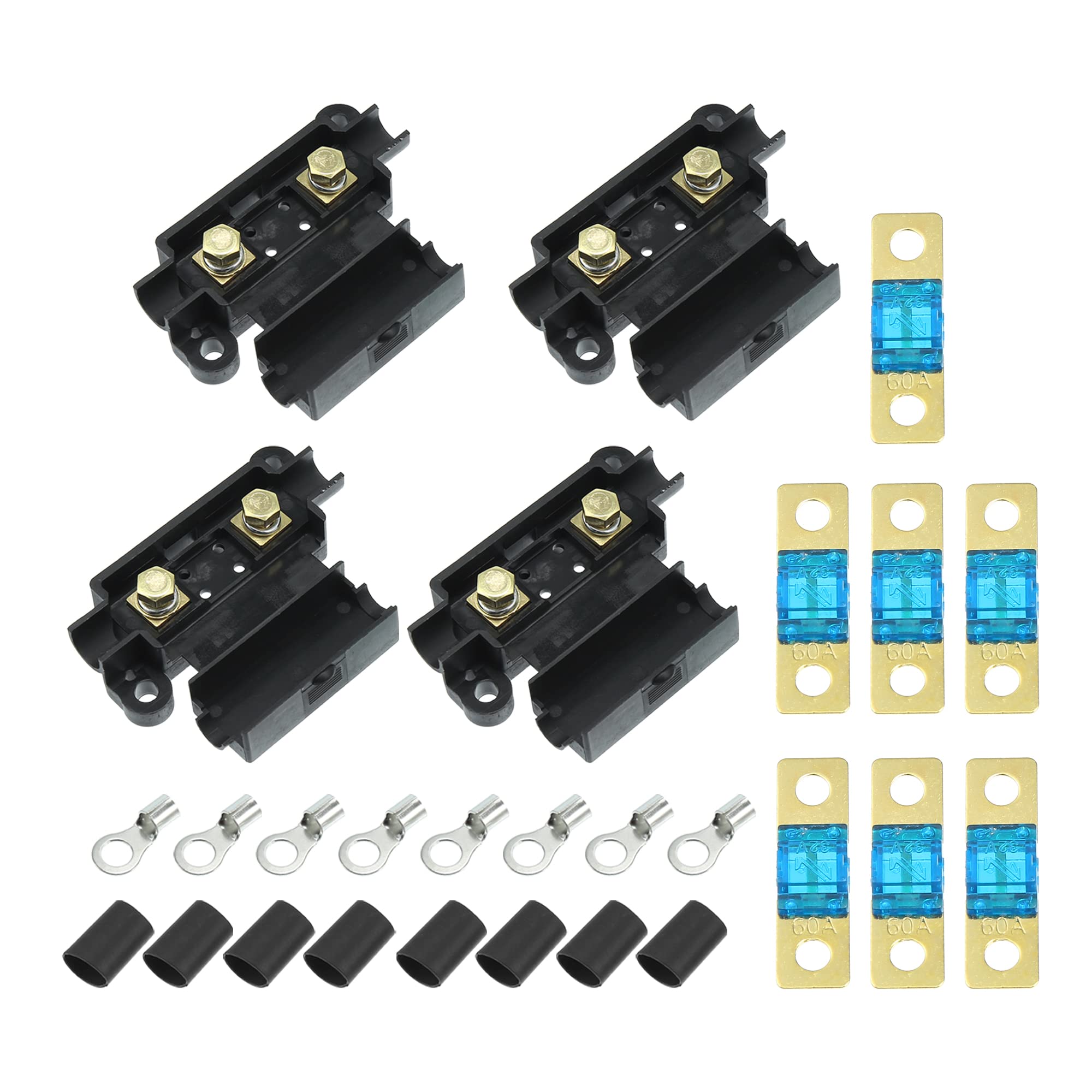 Mua X AUTOHAUX Fuse Holder Fuse Box Fuse Cap 60A Fuse Kit 4 ANS Holders ...