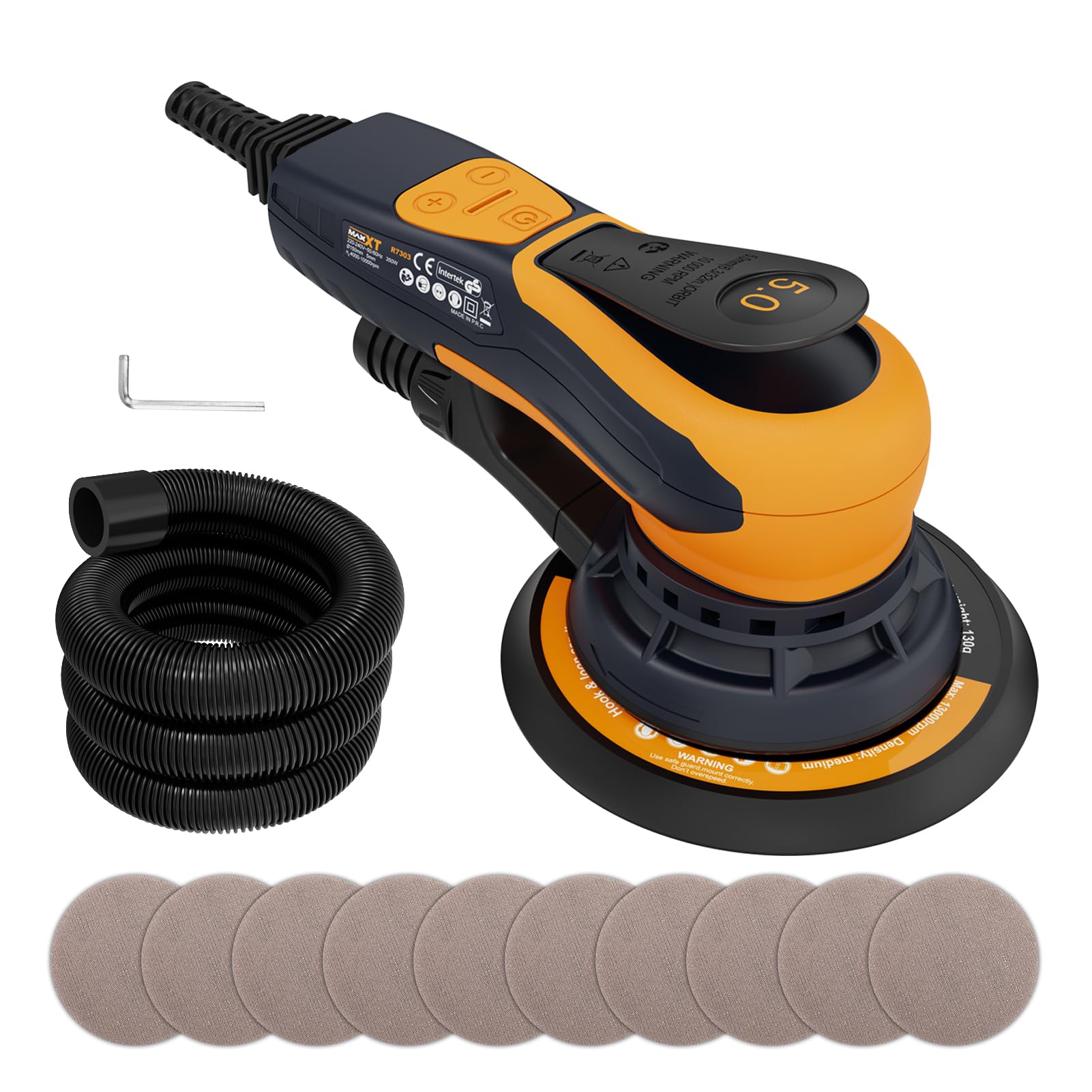 Random Orbit Sander 350W, Brushless Variable Speed Sander Machine 4000 ...