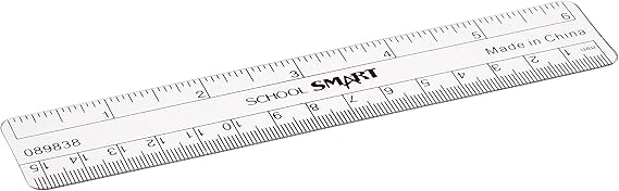 Amazon.com : School Smart Plastic Ruler, Flexible, 6 in L, Clear ...