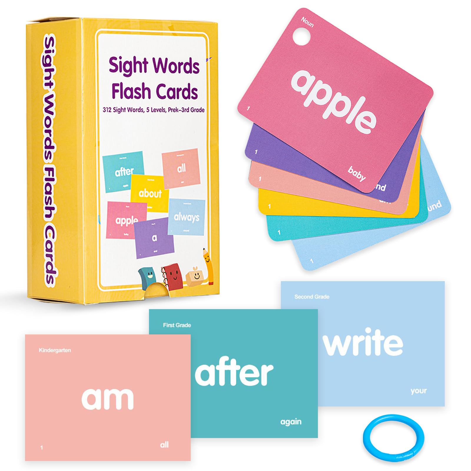 Tichgeim Sight Words Flash Cards for Toddlers 3-5 Years, Learn to Read ...