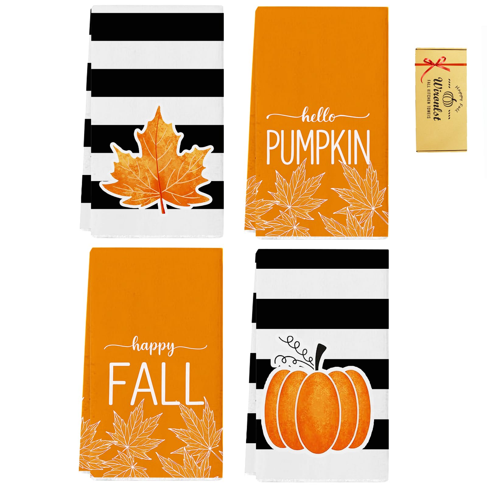 Wironlst Thickened Fall Kitchen Towels 4 Pcs,18x26 Inch Autumn Gift ...