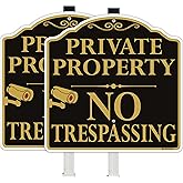 Amazon.com : T&R Large No Trespassing Private Property Sign Video ...