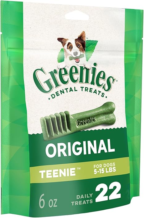 Greenies Dental Dog Treats, Teenie Size, Original Flavor (22 Treats, 6 ...