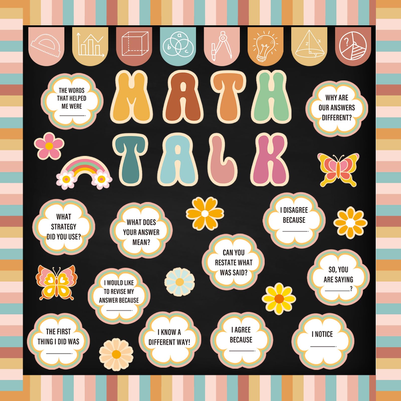 TaoBary 67 Pcs Math Talk Bulletin Board Set Decorations Middle School ...