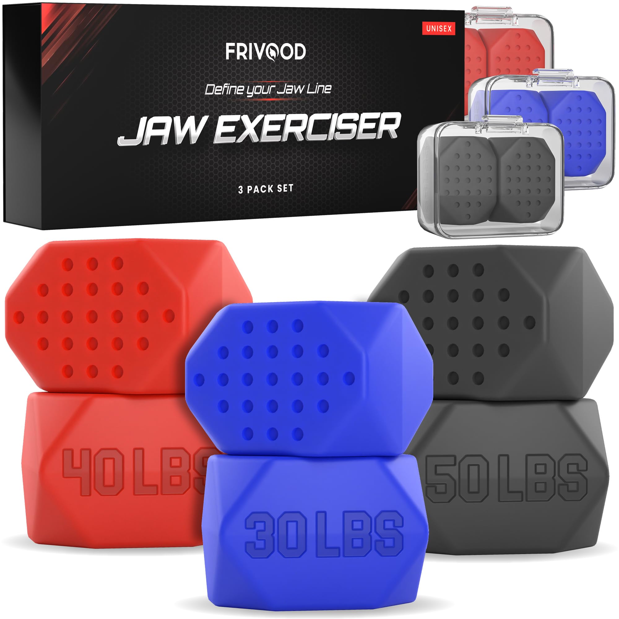 Mua FRIVOOD Jaw Exerciser for Men and Women, 6 Piece Silicone Jaw ...