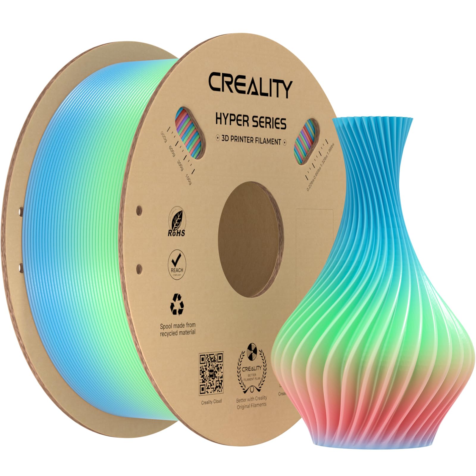 Creality Rainbow PLA for Ender 3 V3 Plus, 3D Printer Filament Designed ...