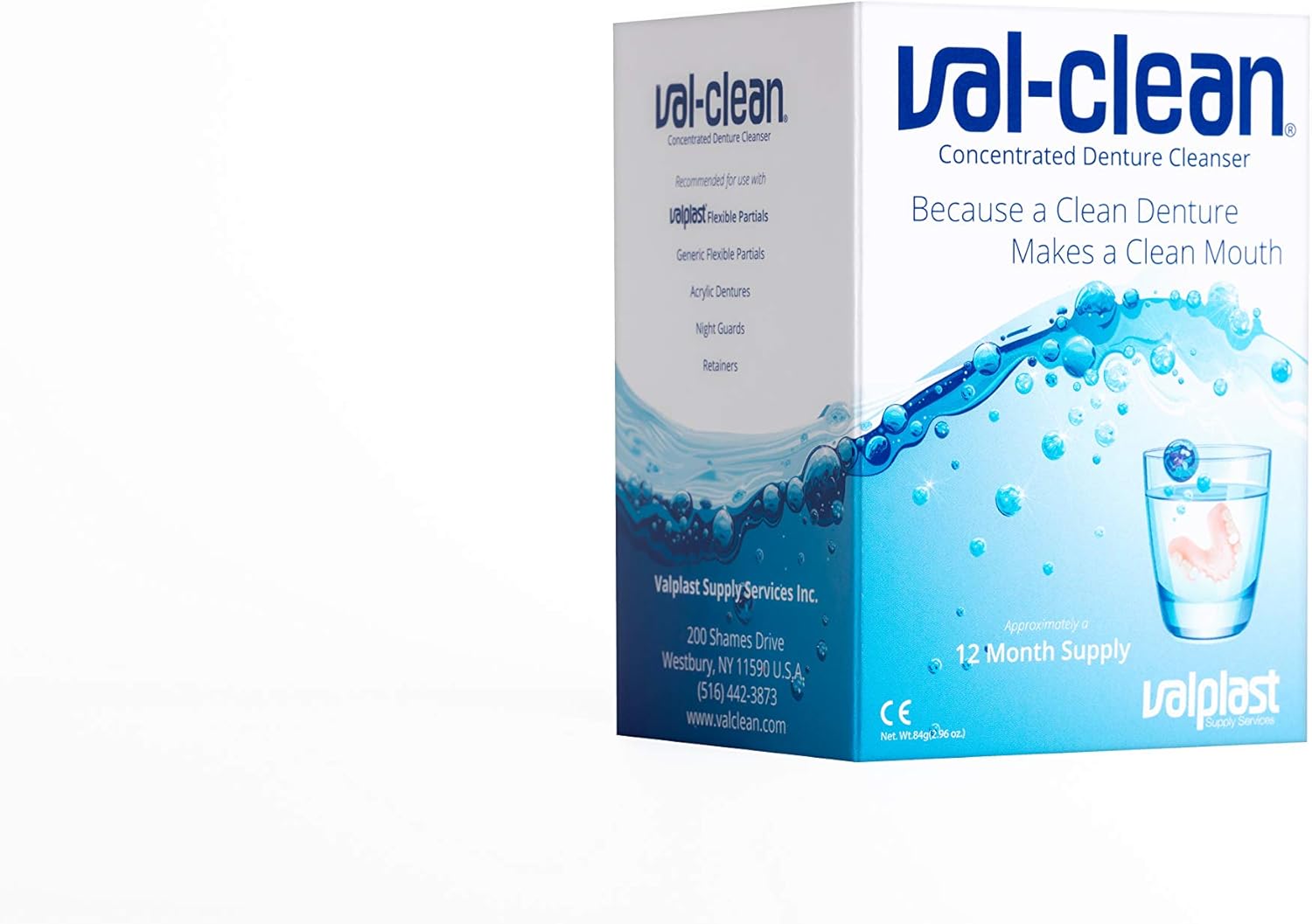 Val-Clean Concentrated Denture Cleaner 12 Sachets – 1 Year Supply for ...