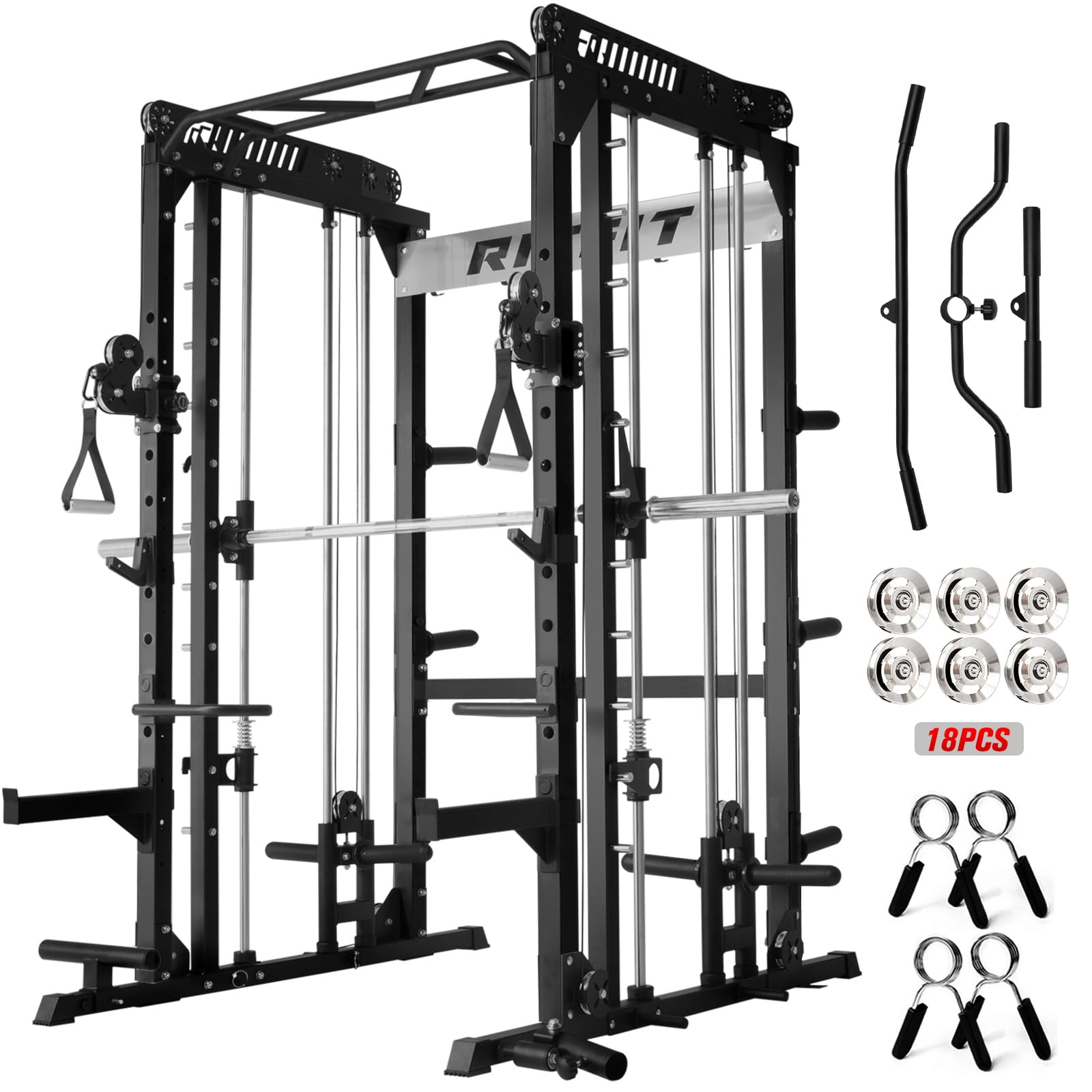 RitFit M1 Pro Smith Machine with Cable Crossover System, Multi-Function ...