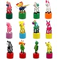 Amazon.com: NUOBESTY 12pcs Kids Wooden Push Up Toys Kids Finger Puppets ...
