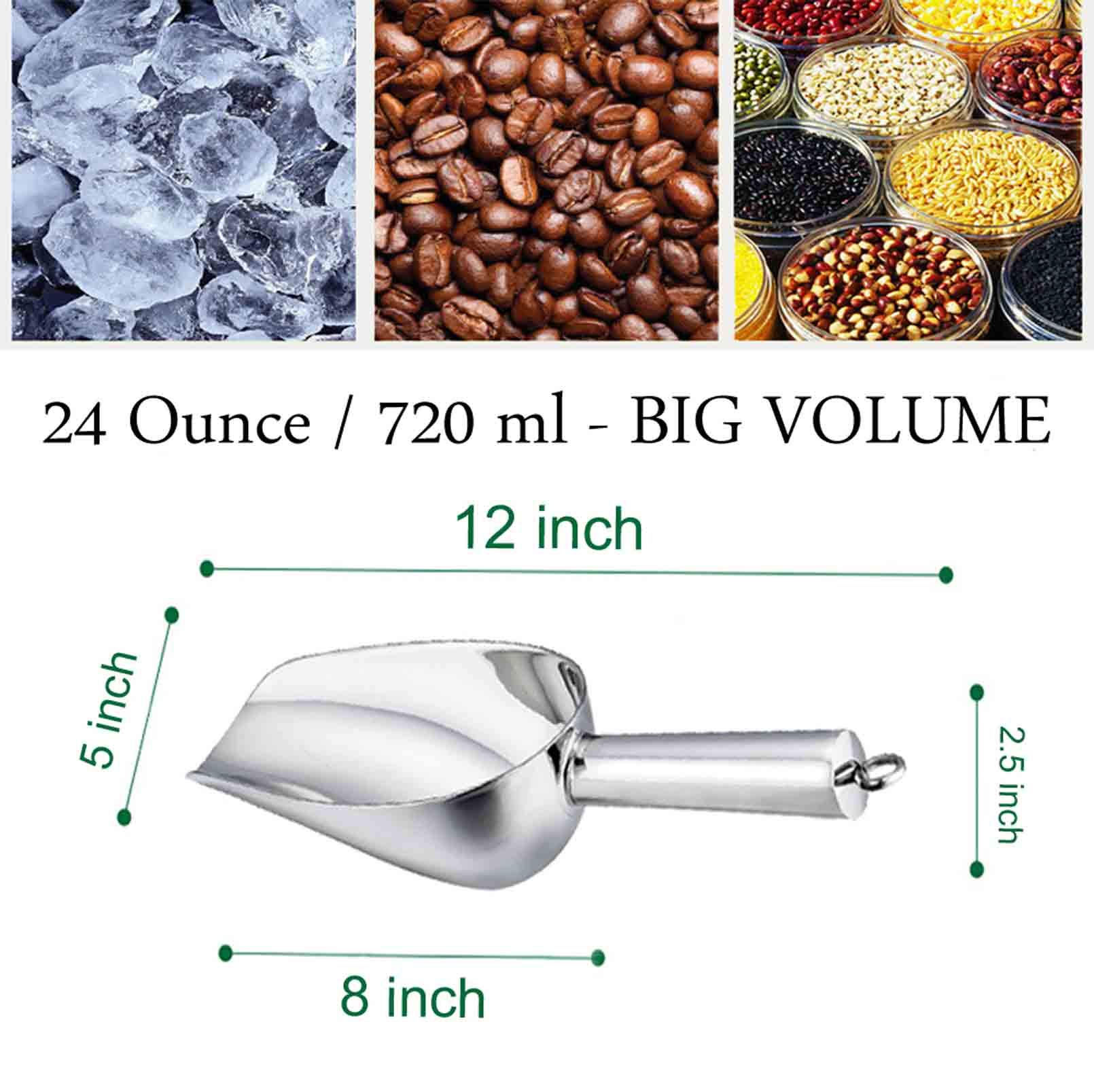 Ice Scoop 24 oz, Stainless Steel Big Large Scoop, for Sweet Food ...