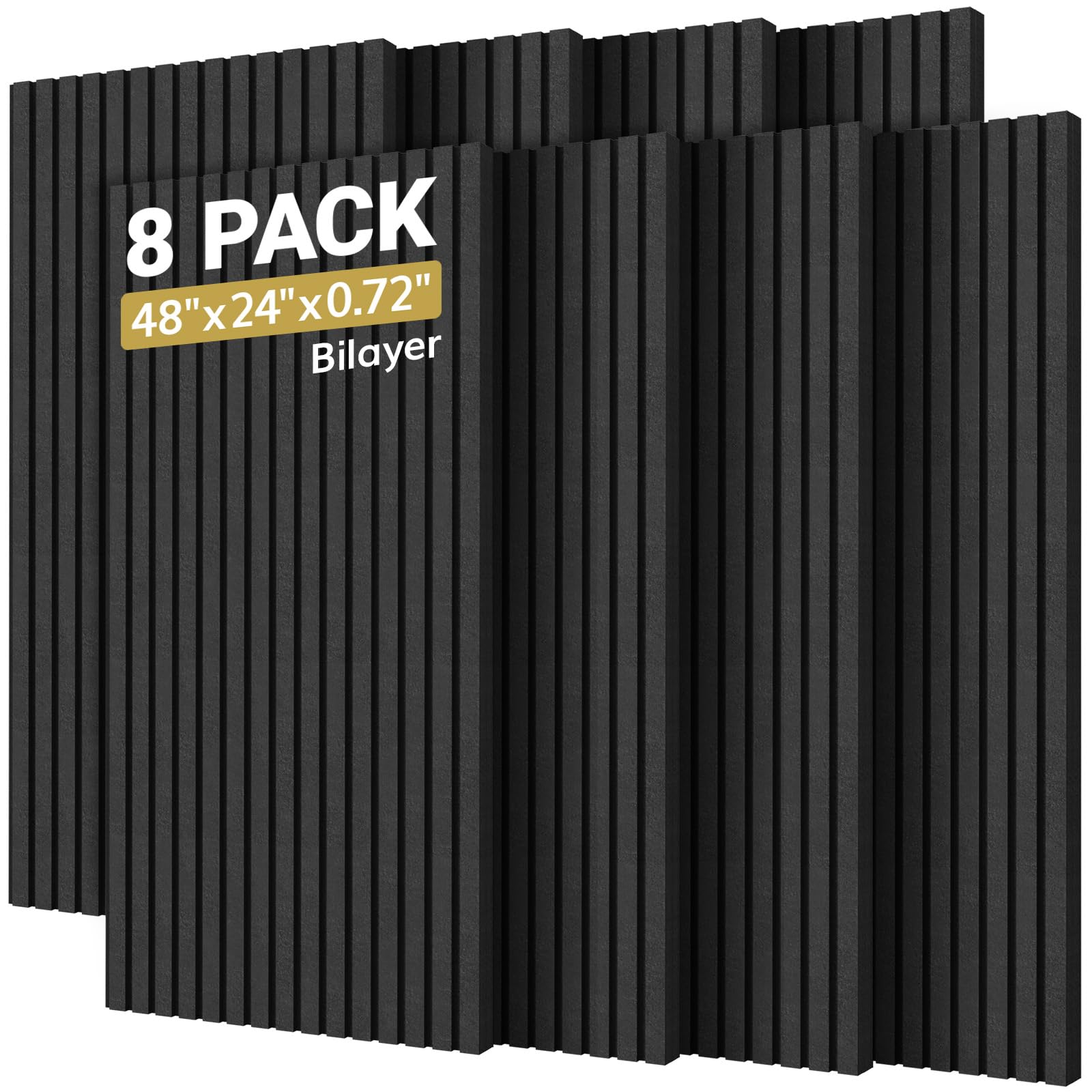 TONOR 8-Pack Bilayer Acoustic Panels Large Self-adhesive, 48” * 24” * 0 ...
