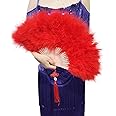 Amazon.com: Happy Feather Handheld Marabou Feather Fan, 1920s Vintage ...