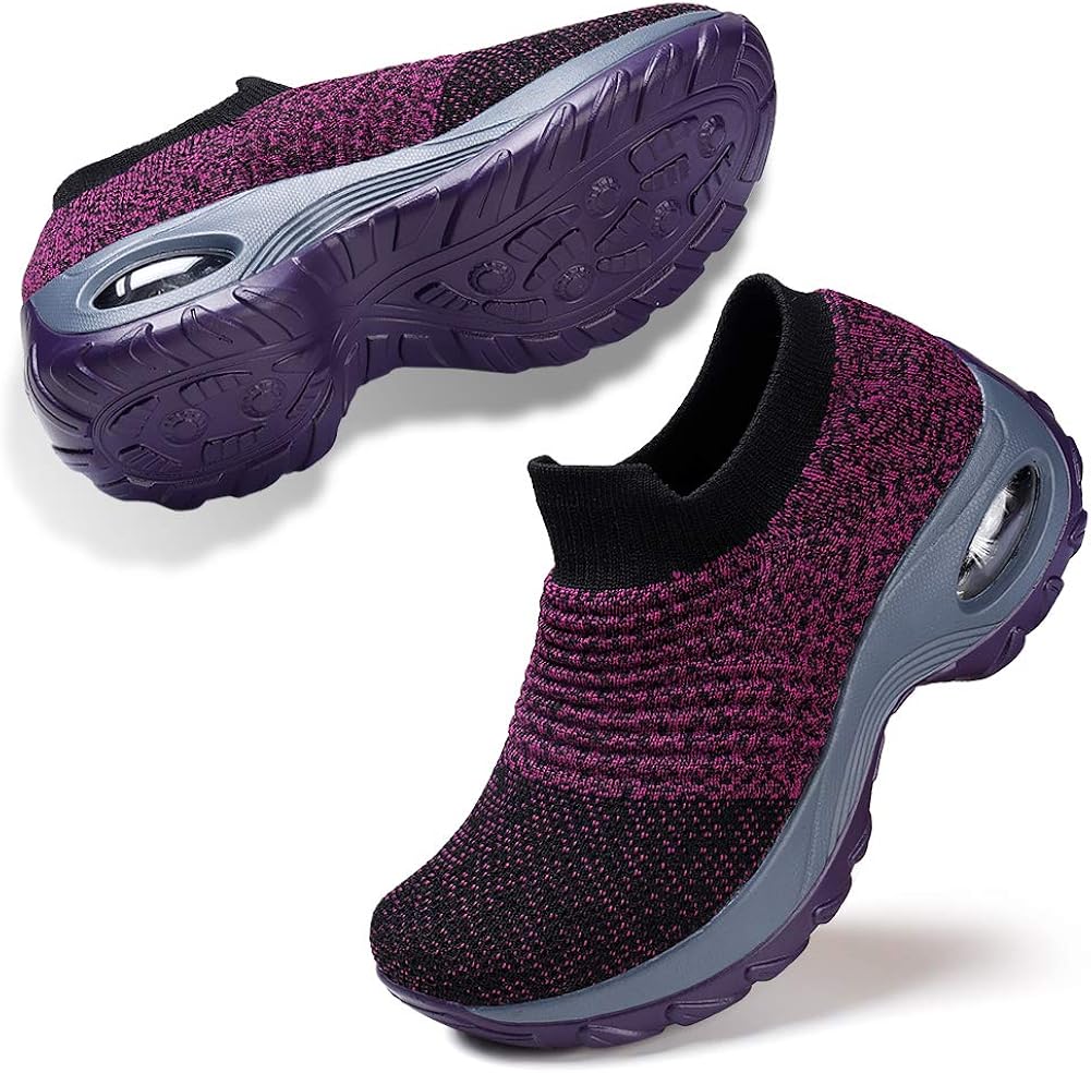 Amazon.com | Slip On Breathe Mesh Walking Shoes Women Sneakers Comfort ...