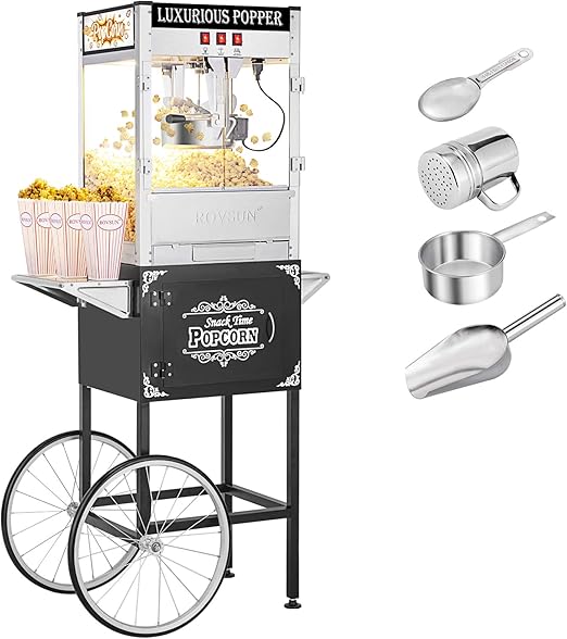 Amazon.com: ROVSUN Popcorn Machine w/Cart & Wheels, 8 Ounce Kettle ...
