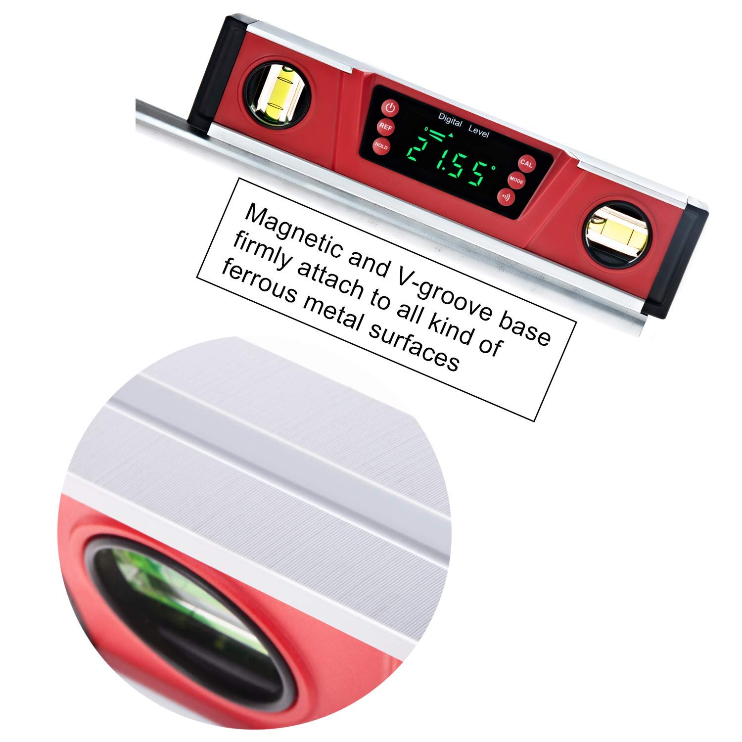 Electronic Bubble Level 10-Inch Digital Torpedo Level & Protractor ...