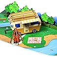 Amazon.com : GREETING ART Pop Up Birthday Card for Men, Camper Camping ...