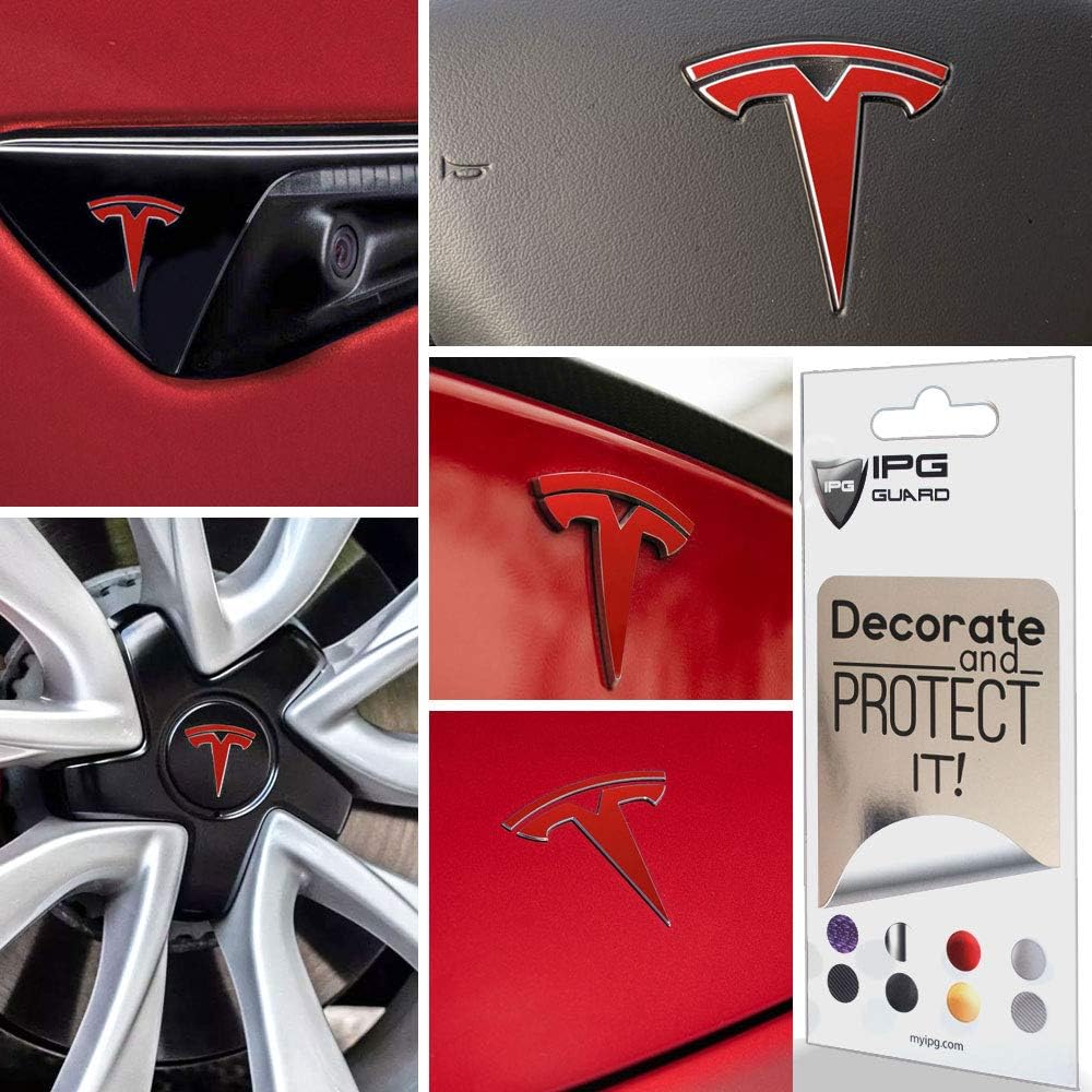 Amazon.com: IPG for Tesla Model 3 Logo Decal Wrap Kit (9 Logo Set ...