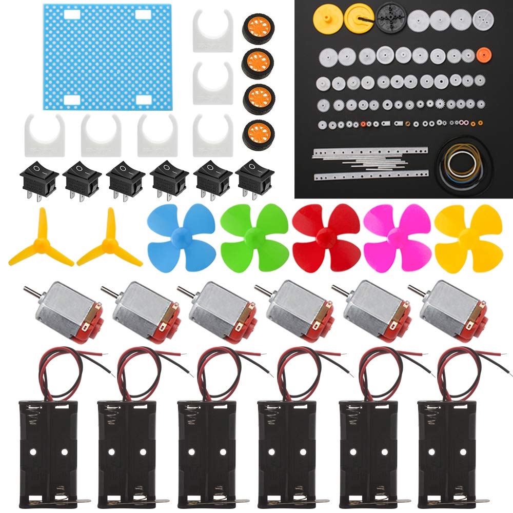 Mua 6 Set DC Motor Kit, Rectangular Electric 1.5-3V 24000RPM Mini Motor ...