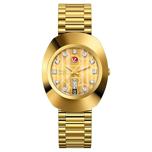 Rado Unisex Original Stainless Steel Swiss Automatic Watch, Yellow ...