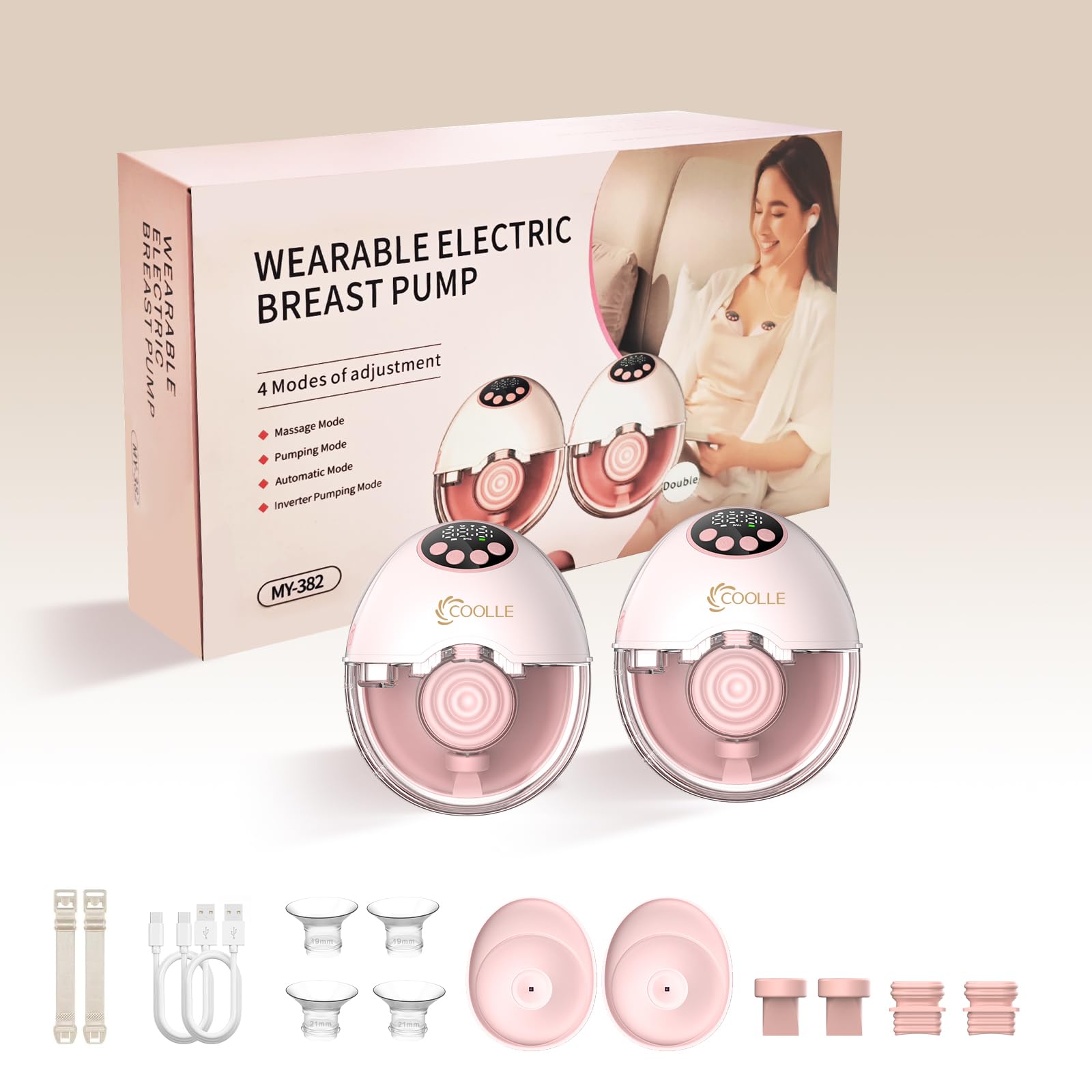 Electric Breast Pump Hands Free Wearable Portable Breastfeeding Pumps ...