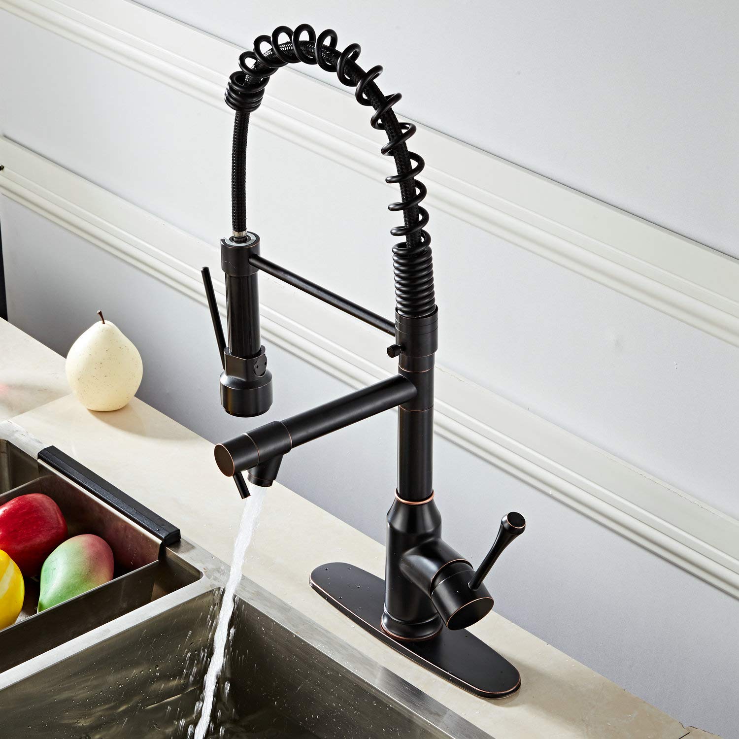 Commercial Kitchen Faucet/Single Handle High Arc/Pull Down Sprayer ...
