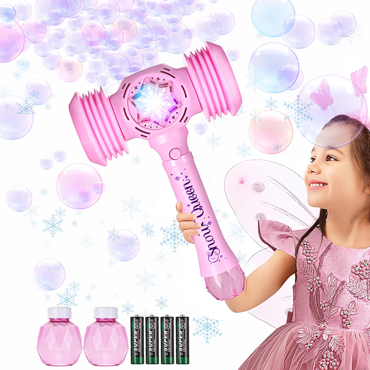 Veneibe Magic Hammer Bubble Wand, Bubbling and Knocking Toys,Light Up ...