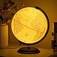 Amazon.com: 12'' Retro Illuminated World Globe with Wooden Stand, 2-1 ...