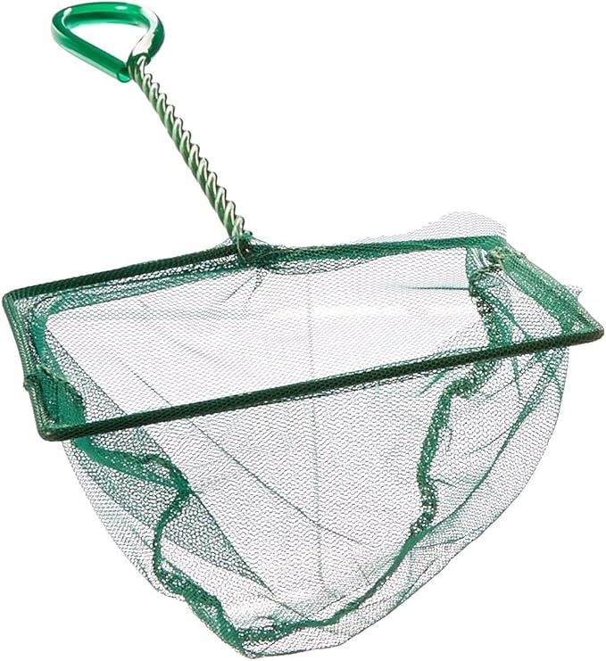 8 Inch Fish Net Fish Tank Net with Plastic Handle for Aquarium, Green ...