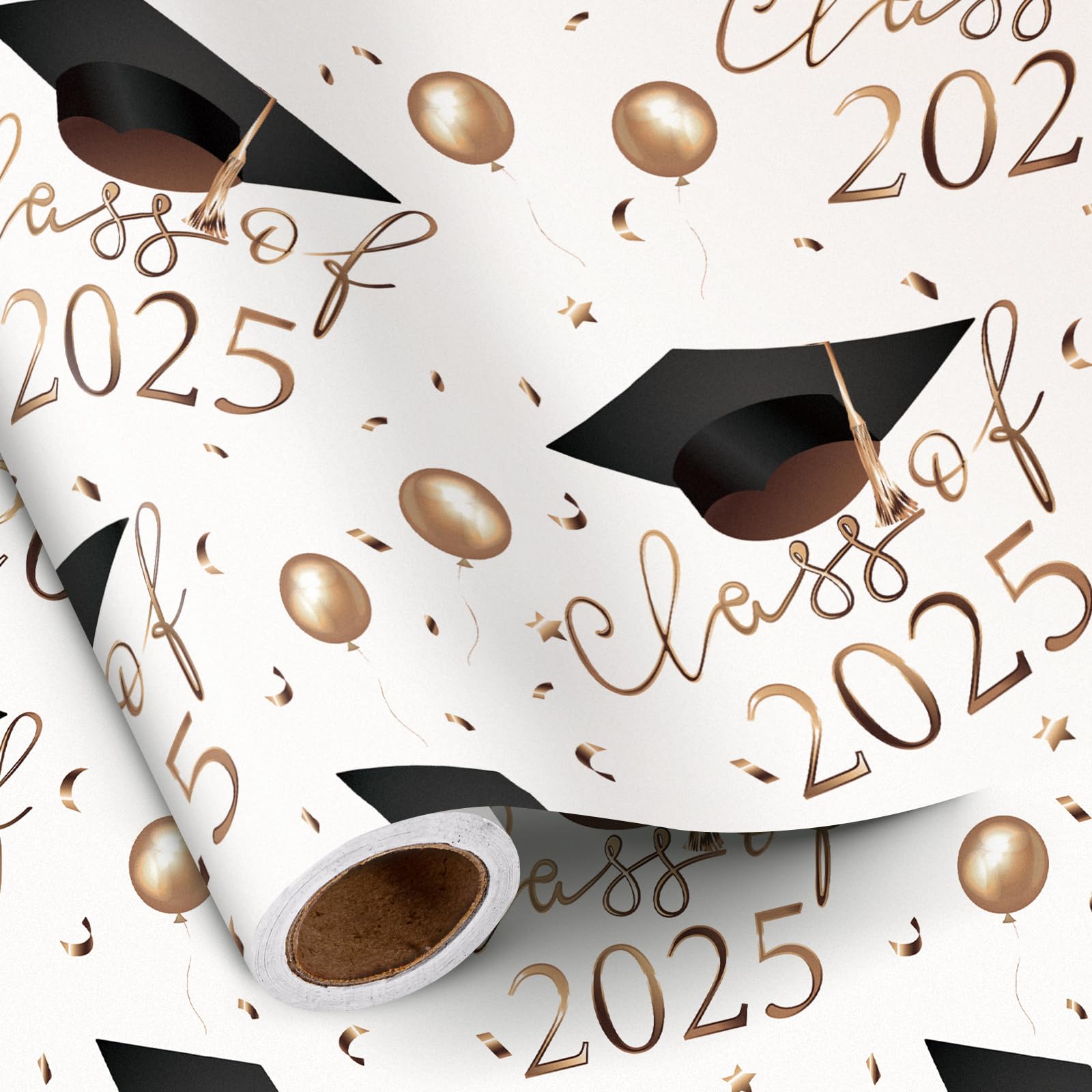 RUSPEPA Graduation Wrapping Paper Roll, Mini Roll, Class of 2025 with ...
